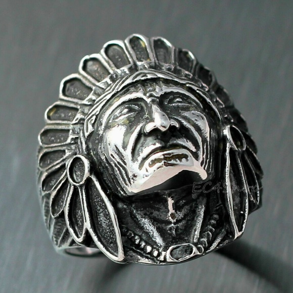 Jewelry | Proud Native American Indian Chief Stainless Ring | Poshmark